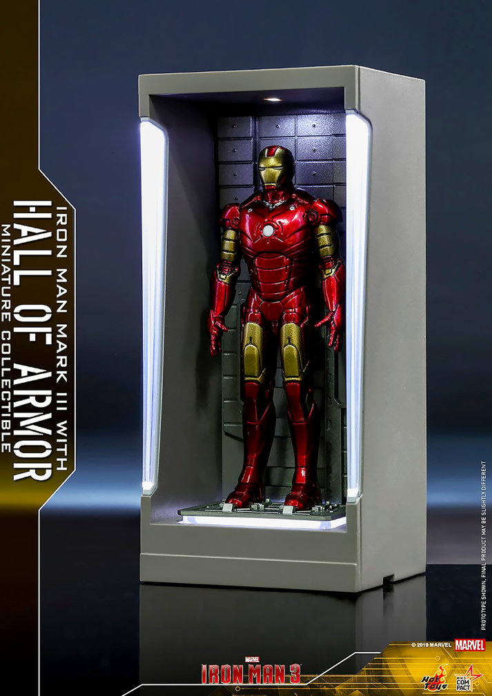 IRON MAN MARK III - MARK 3 WITH HALL OF ARMOR MINIATURE COLLECTIBLE ...